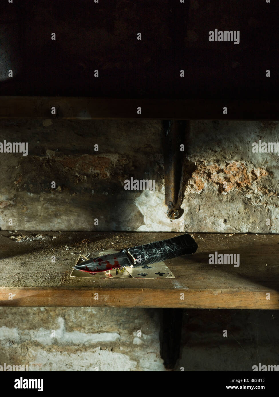 Bloody cards on a shelf Stock Photo - Alamy