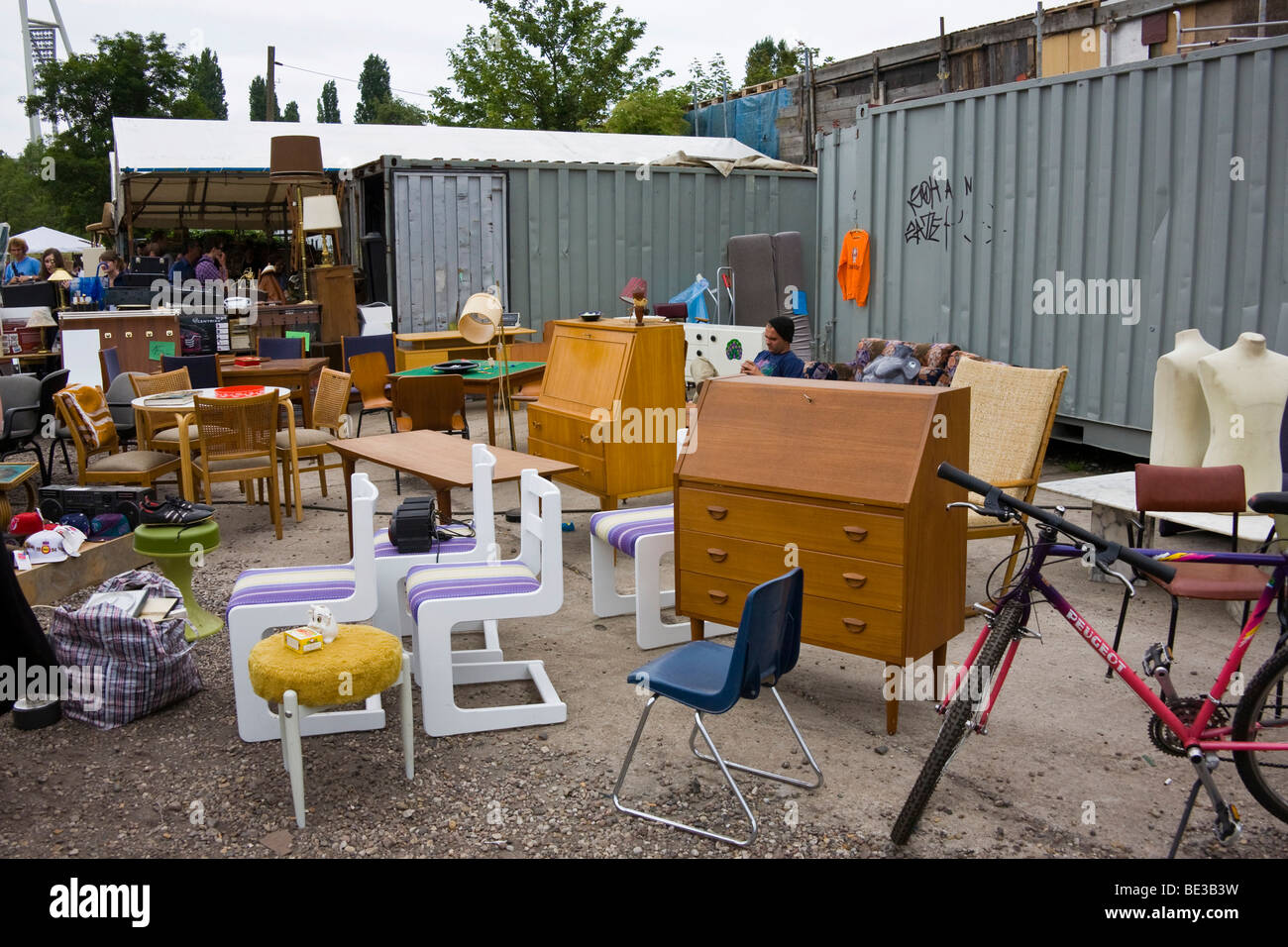 Fleamarket at the Mauerpark park, Mitte district, Berlin, Germany ...