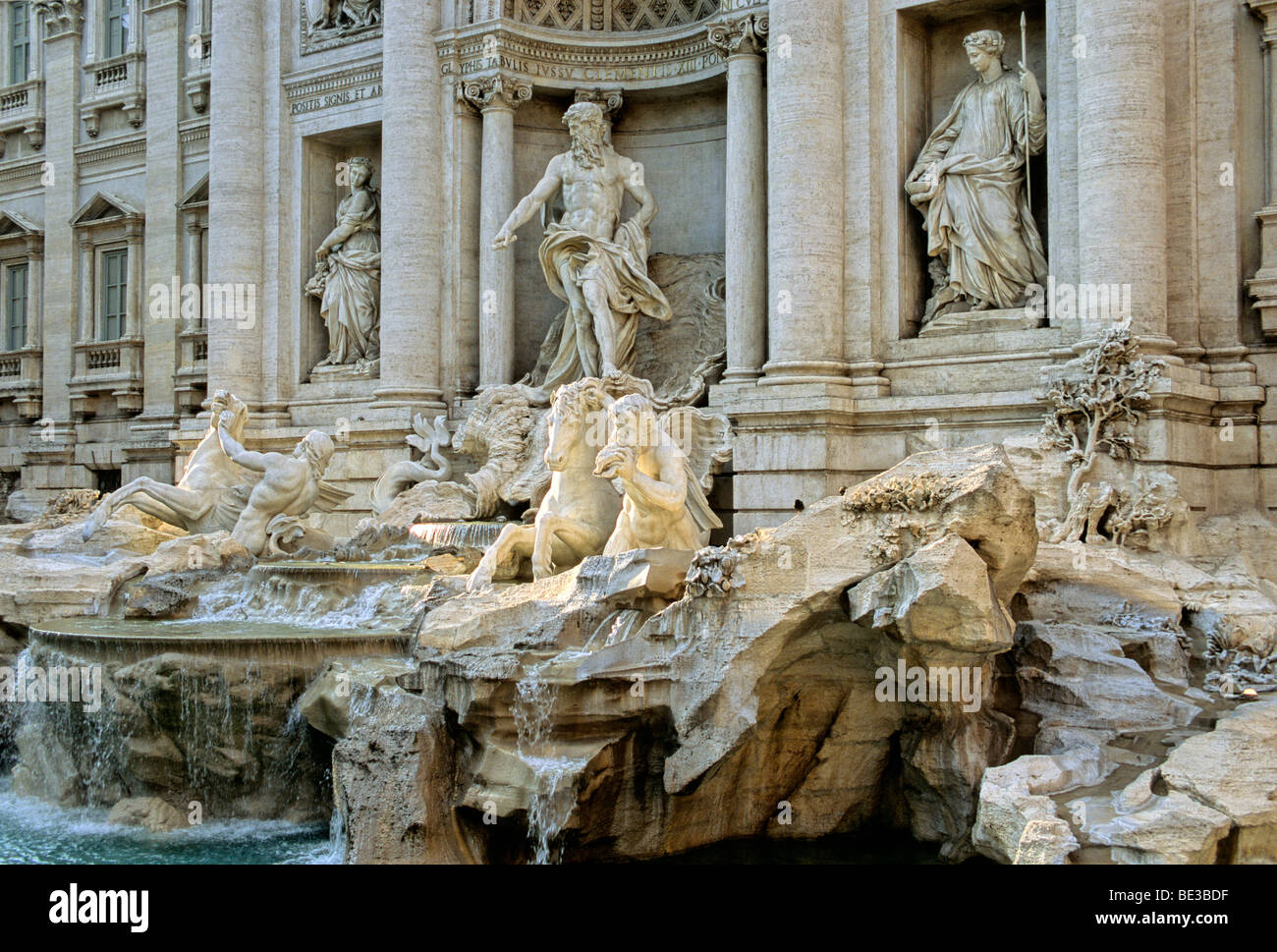 Sea god Oceanus, statues of Abundance and Salubrity, horses with ...