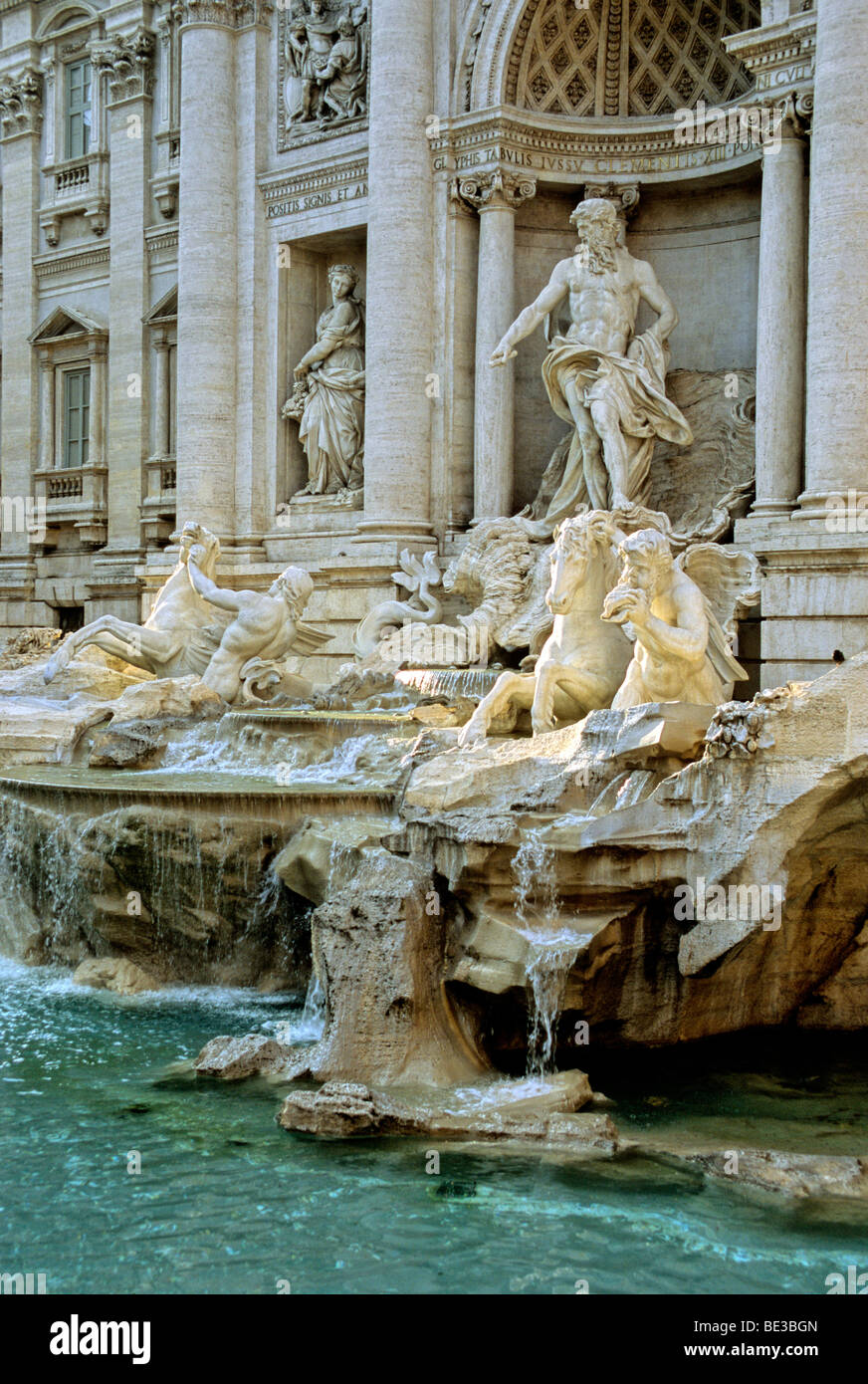 Statue of Abundance, sea god Oceanus, horses with Tritons, Fontana di ...