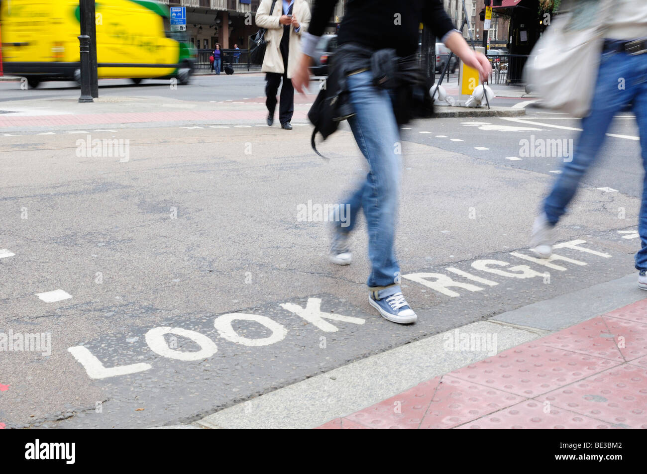 Pedestrian Crossing Look Right London High Resolution Stock Photography ...