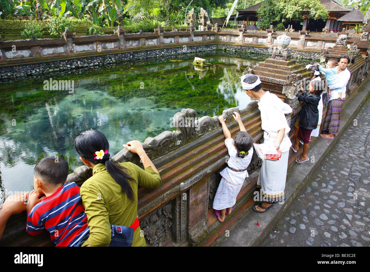 Sacred spring, Tirta Empul near Tampak Siring in the morning light ...