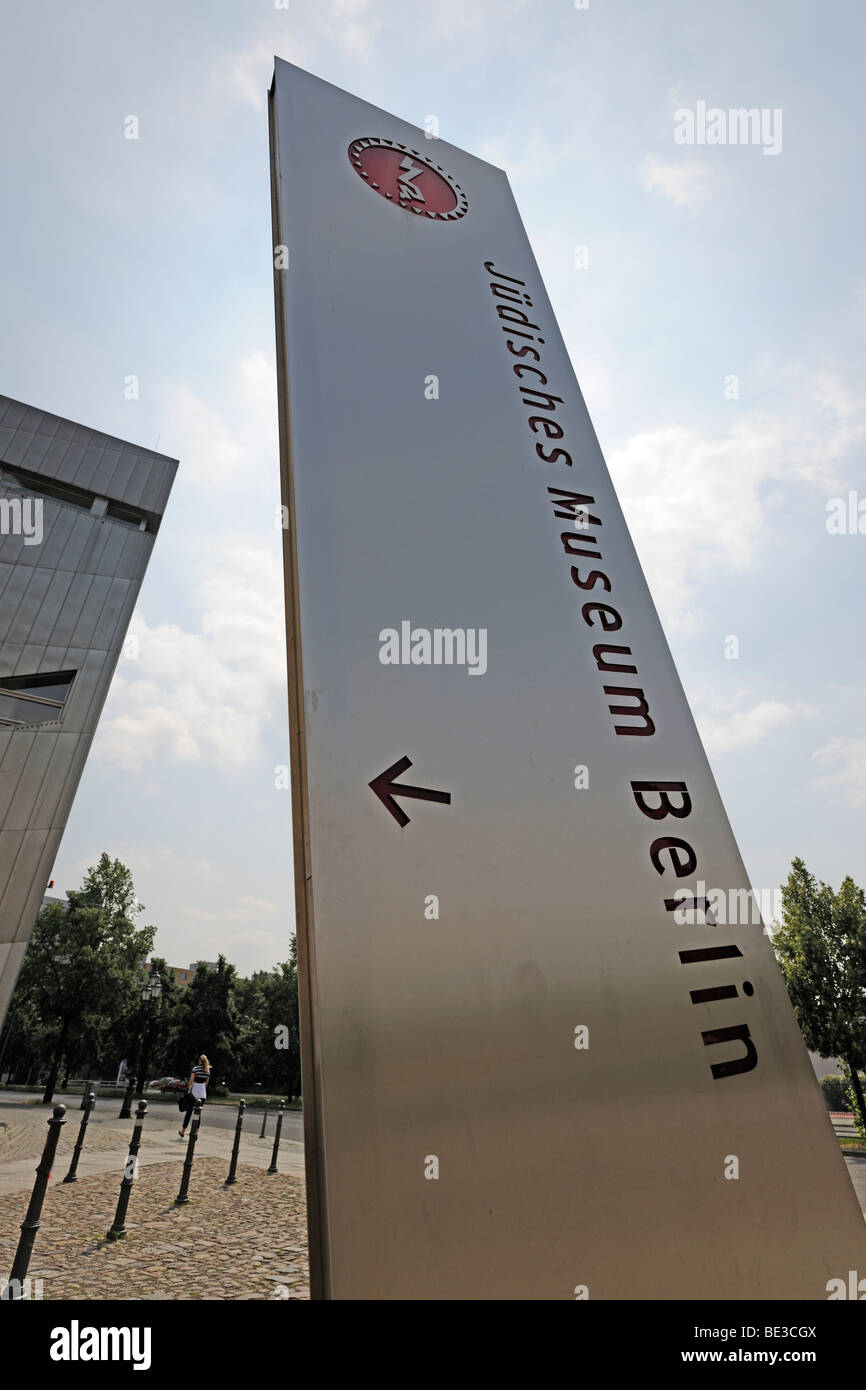 Sign post to the Jewish Museum in Berlin, Germany, Europe Stock Photo ...