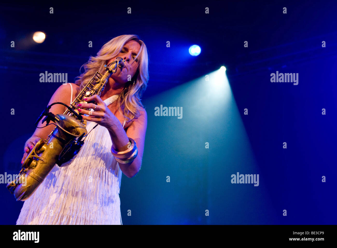 The Dutch saxophon player Candy Dulfer Live at the Blue Balls Festival in the Luzernersaal hall ...