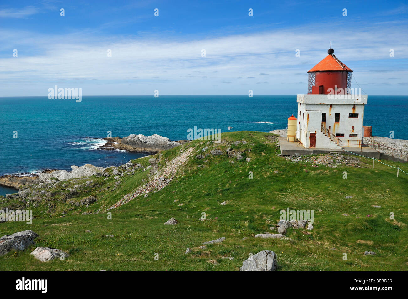 Old lighthouse on Runde Island, Norway, Scandinavia, Europe Stock Photo ...
