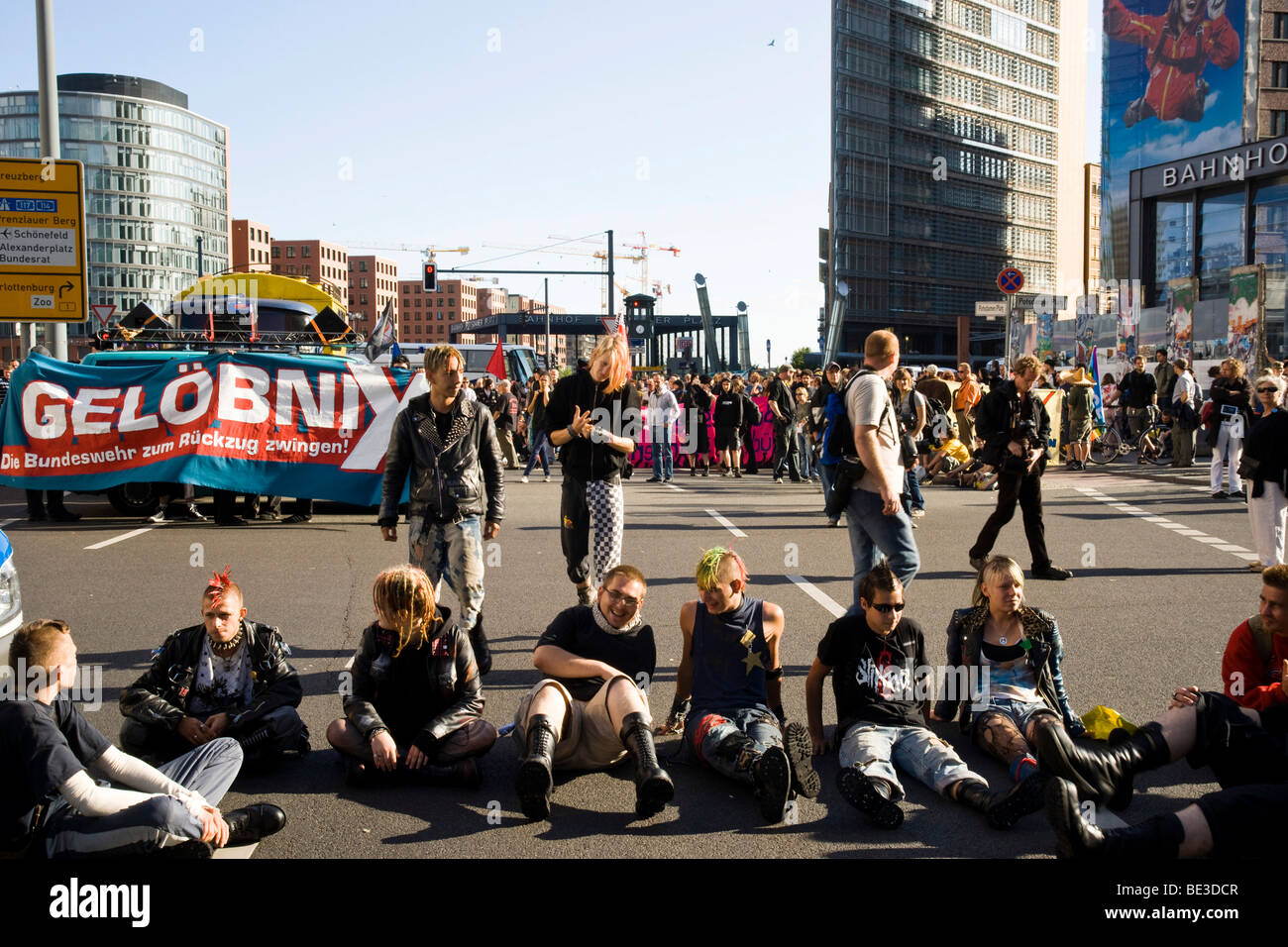 Protest event at the Potsdamer Platz square against the Ceremonial oath ...