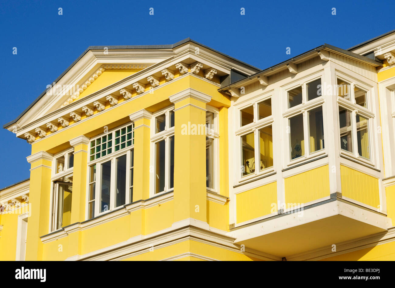 Oriel window at a villa in the seaside resort architecture Bansin ...