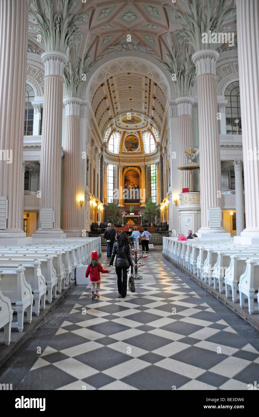 St. Nikolai Church, interior view, Leipzig, Saxony, Germany, Europe ...