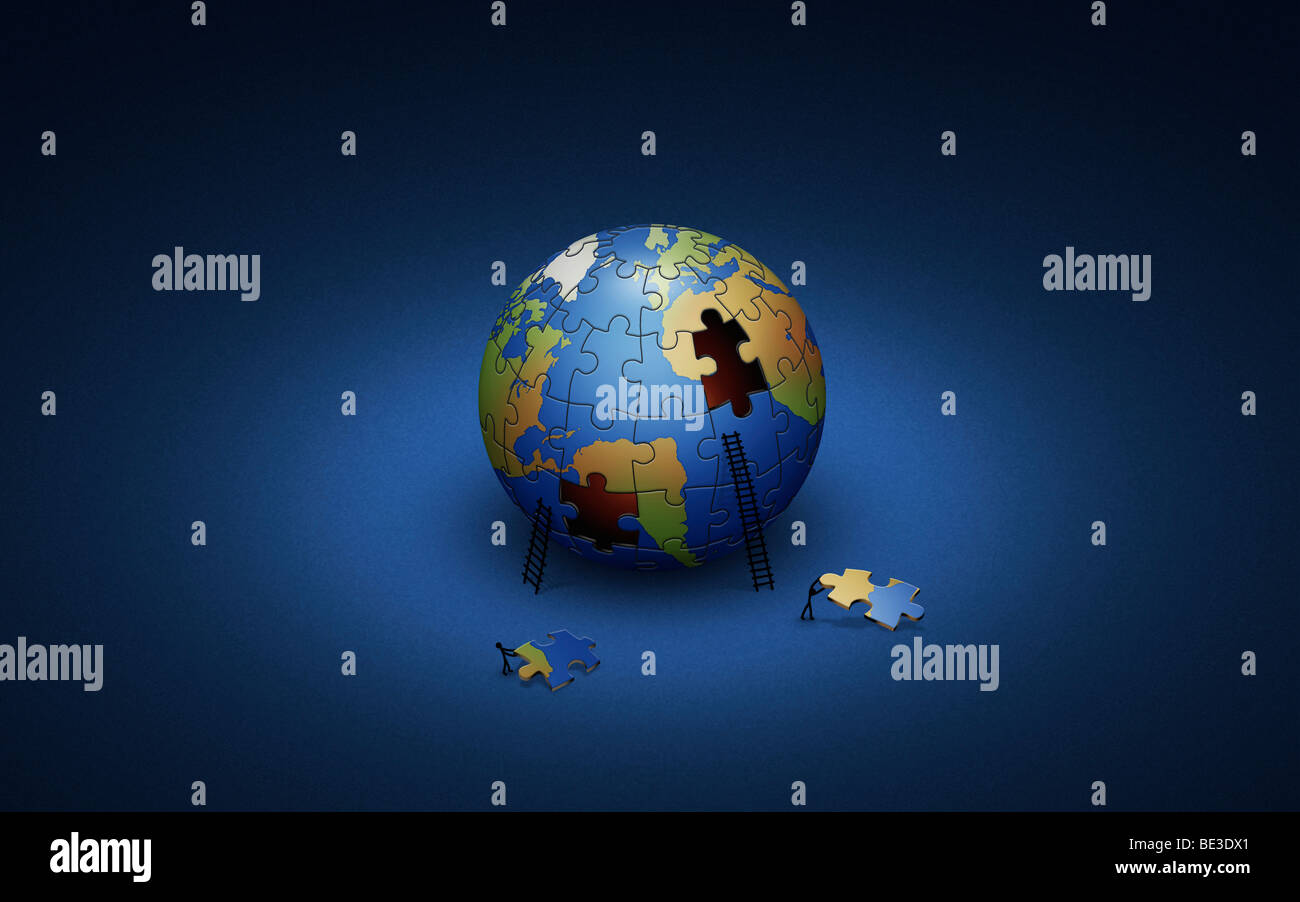 Globe puzzle hi-res stock photography and images - Alamy