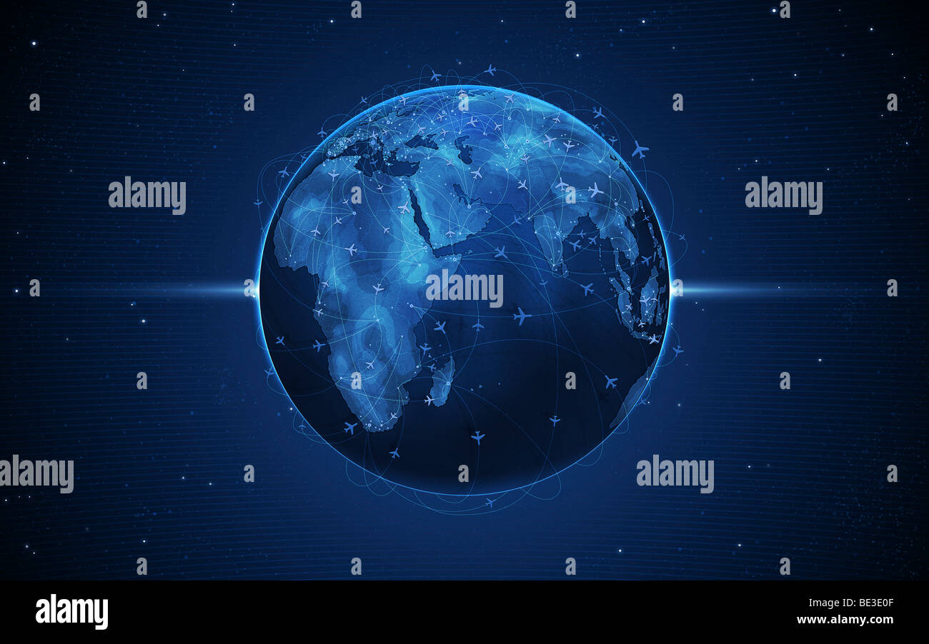 World flight routes hi-res stock photography and images - Alamy