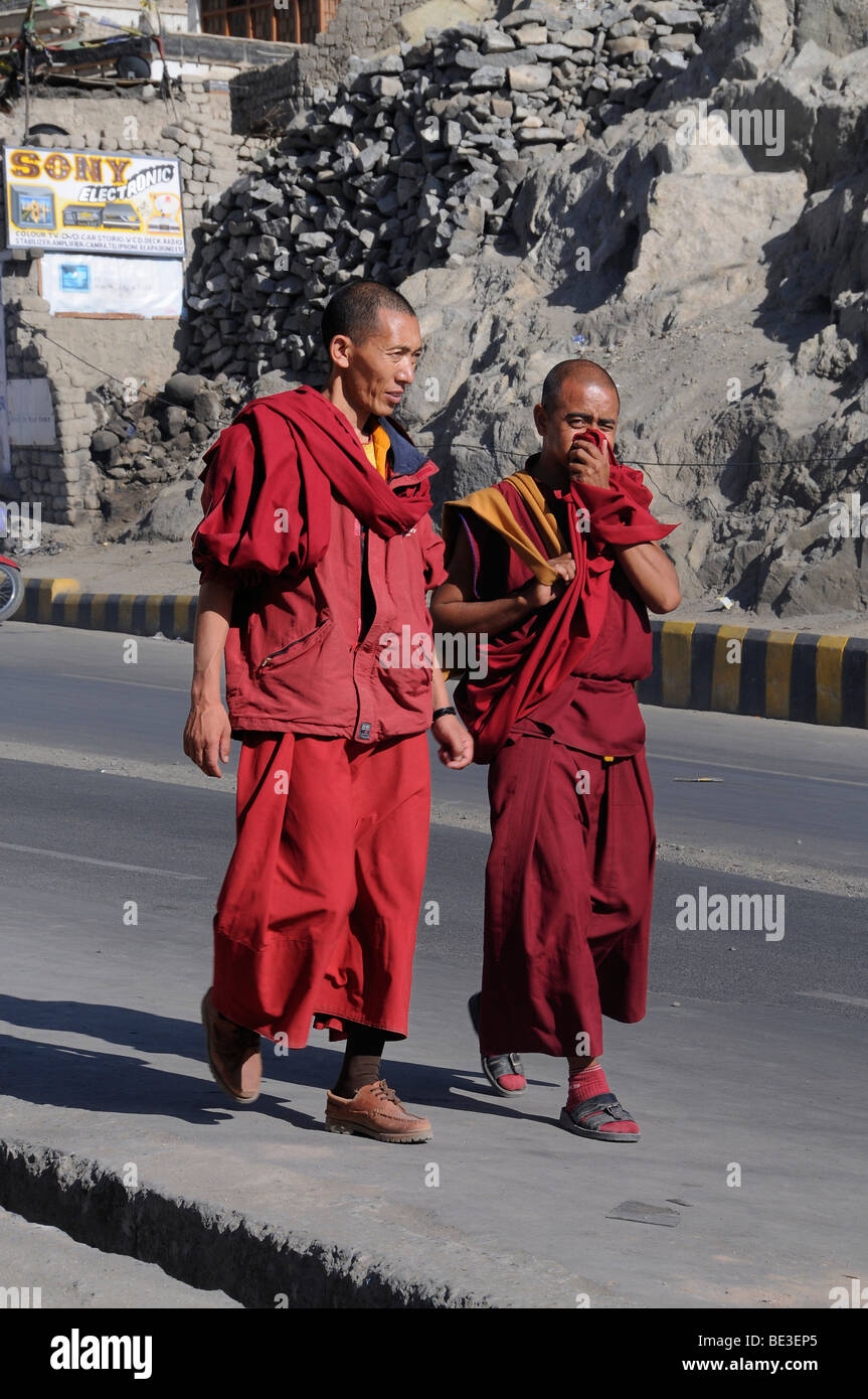 Buddhist monks, Leh, Ladakh, Northern India, Himalayas, Asia Stock ...