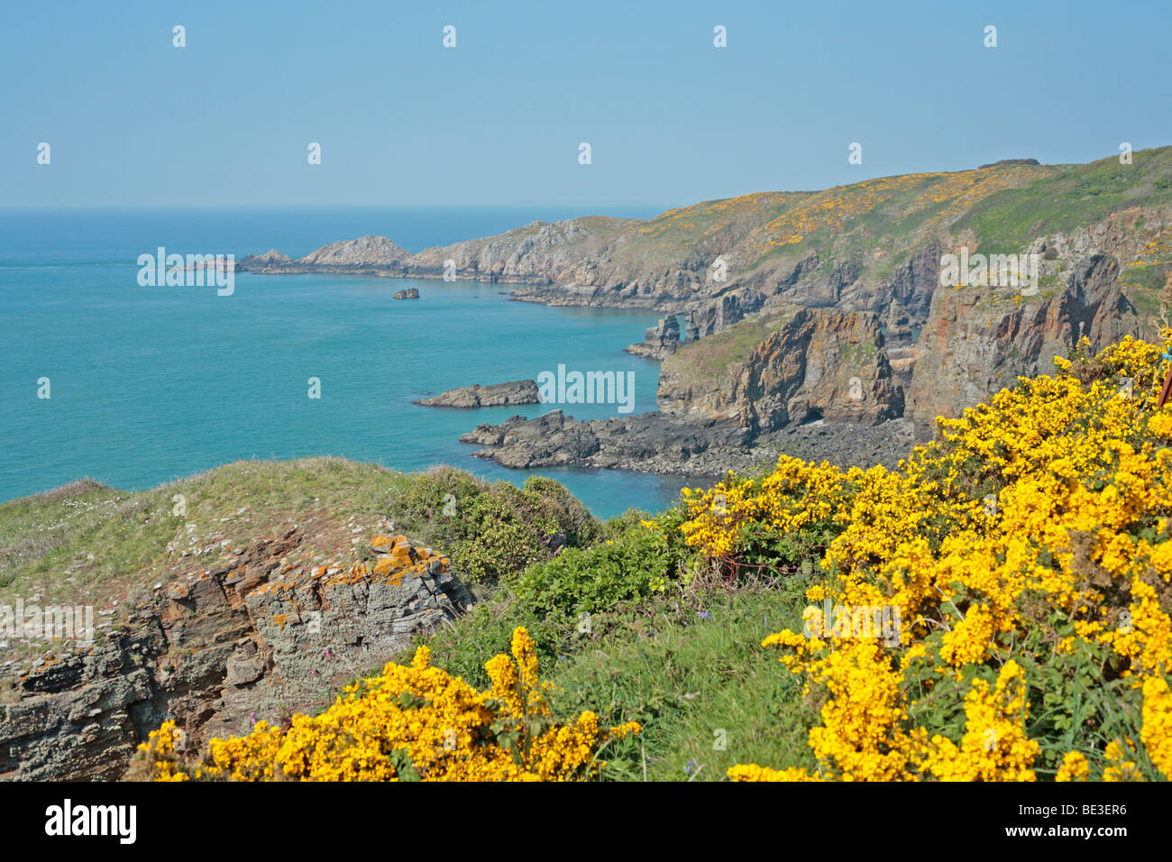 cliff scenery in the northwest of Sark Island, Channel Islands Stock ...