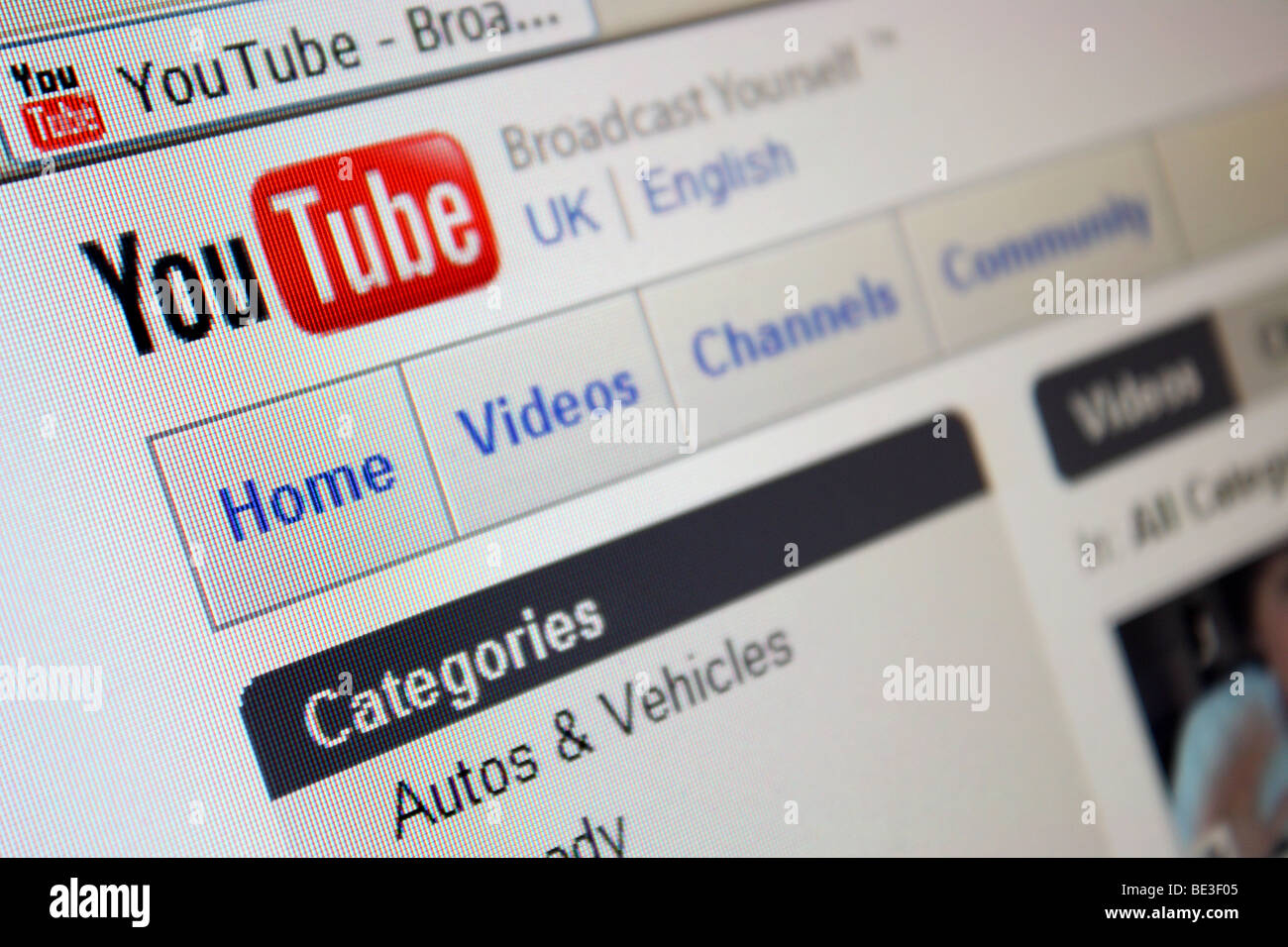 YouTube website 2009 Stock Photo - Alamy