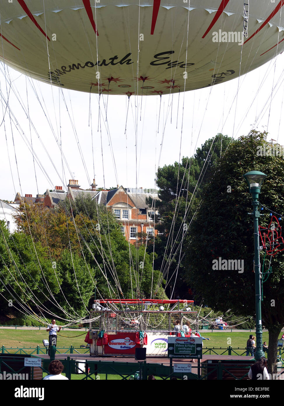 The Bournemouth eye balloon in the lower gardens Stock Photo - Alamy