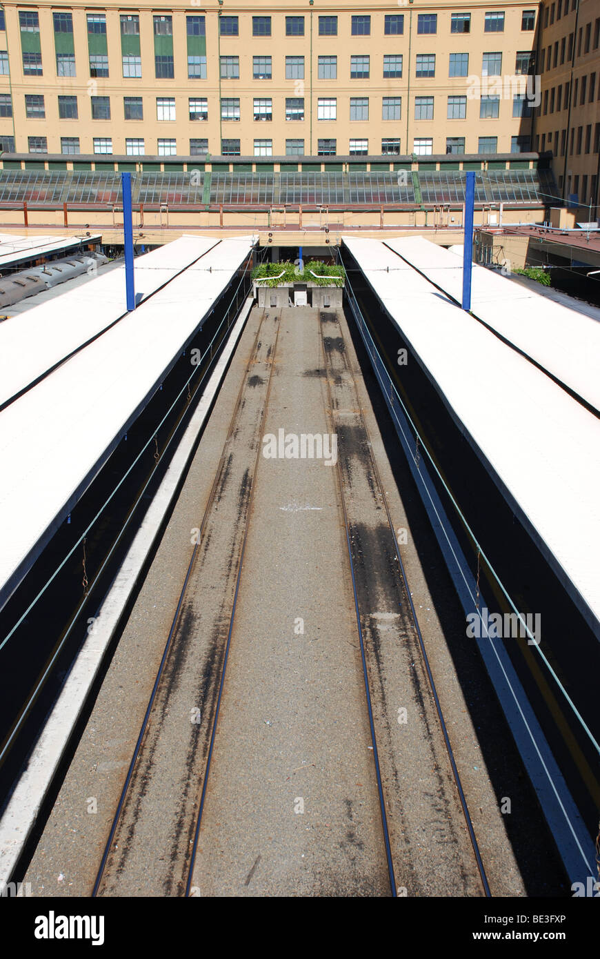 Empty Platform in trains station, taken from above Stock Photo - Alamy