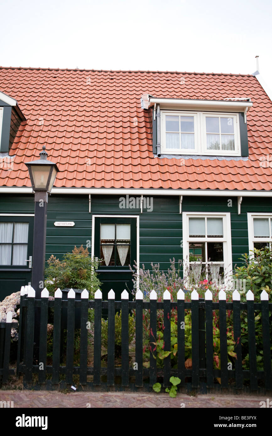 Small Dutch green house with fence and garden, Marken, Holland Stock ...