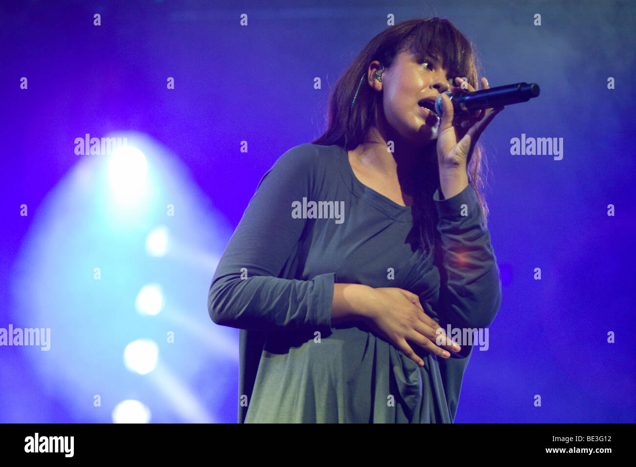 Norwegian singer Maria Mena performing live at Blue Balls Festival in ...