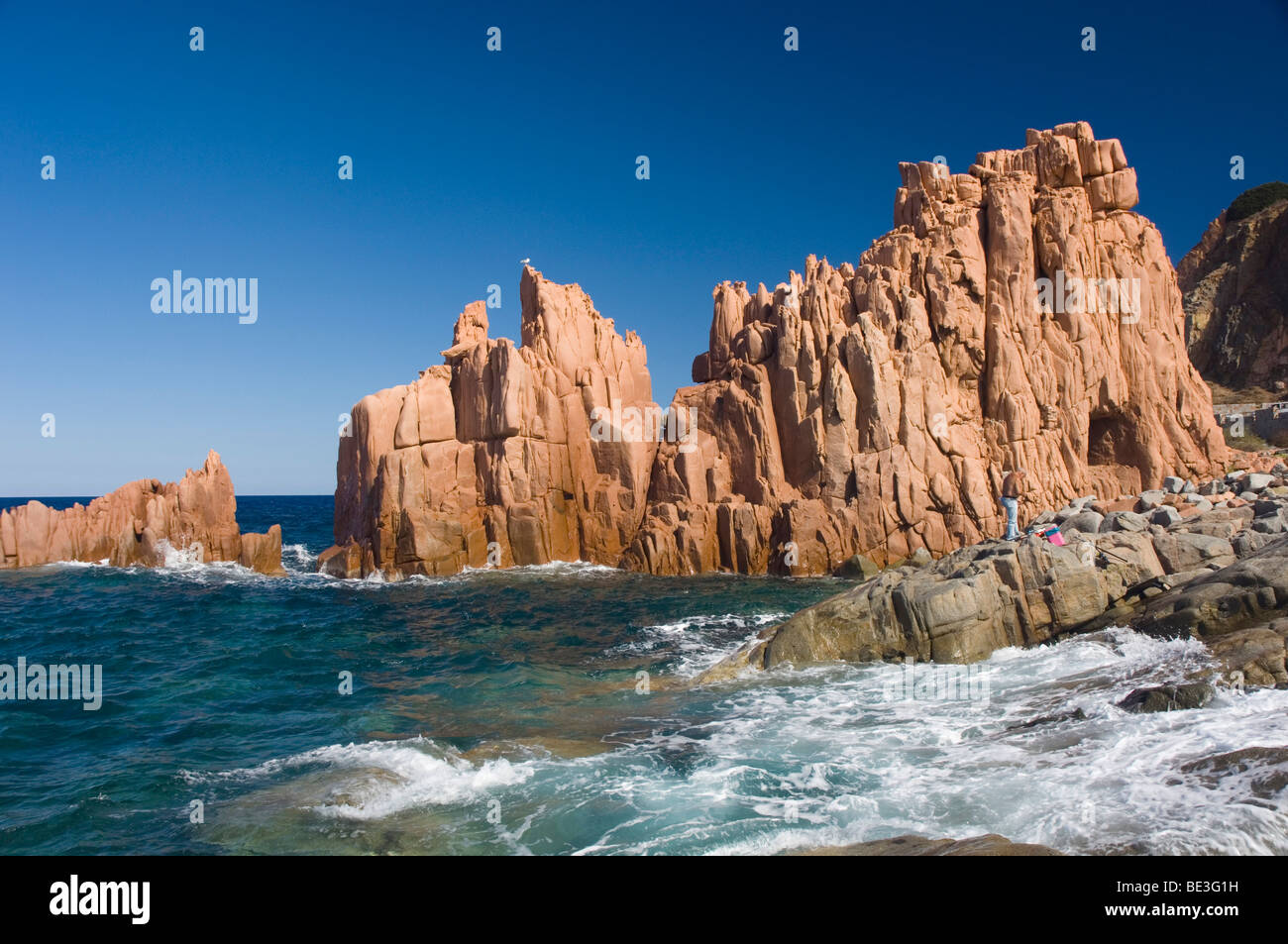 Rock formation, rocky coast, Red Rocks, porphyry rocks of Arbatax ...