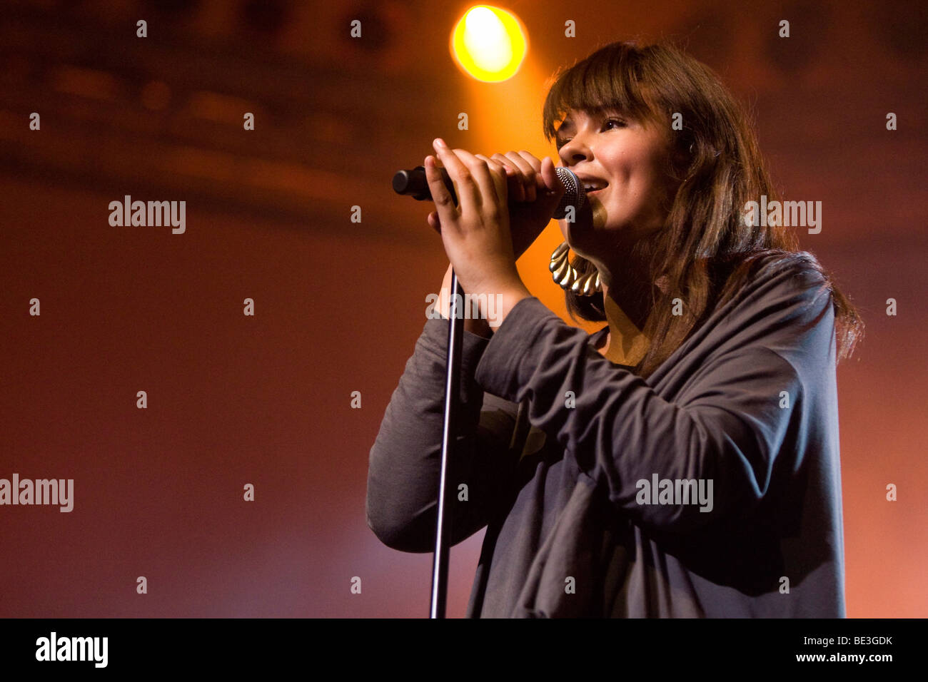 Norwegian singer Maria Mena performing live at Blue Balls Festival in ...
