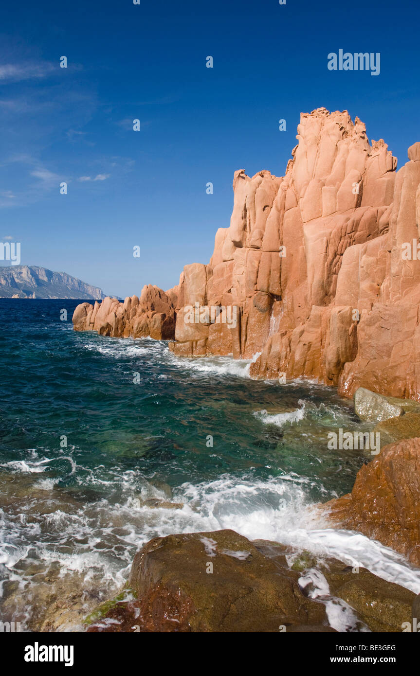 Rock formation, rocky coast, Red Rocks, porphyry rocks of Arbatax ...