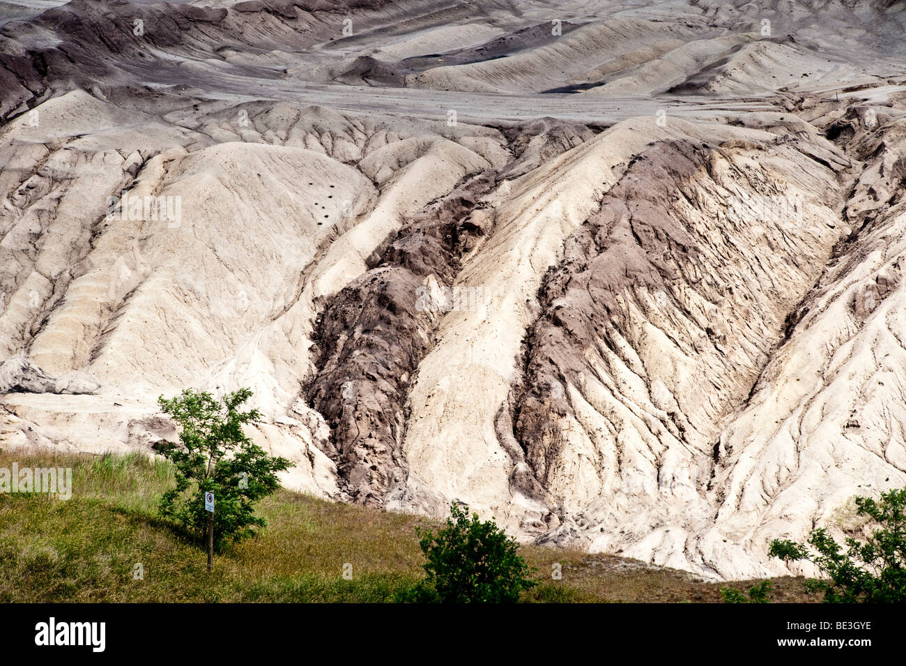 Waste piles of the brown coal strip mining Cottbus Nord, Lusatia ...