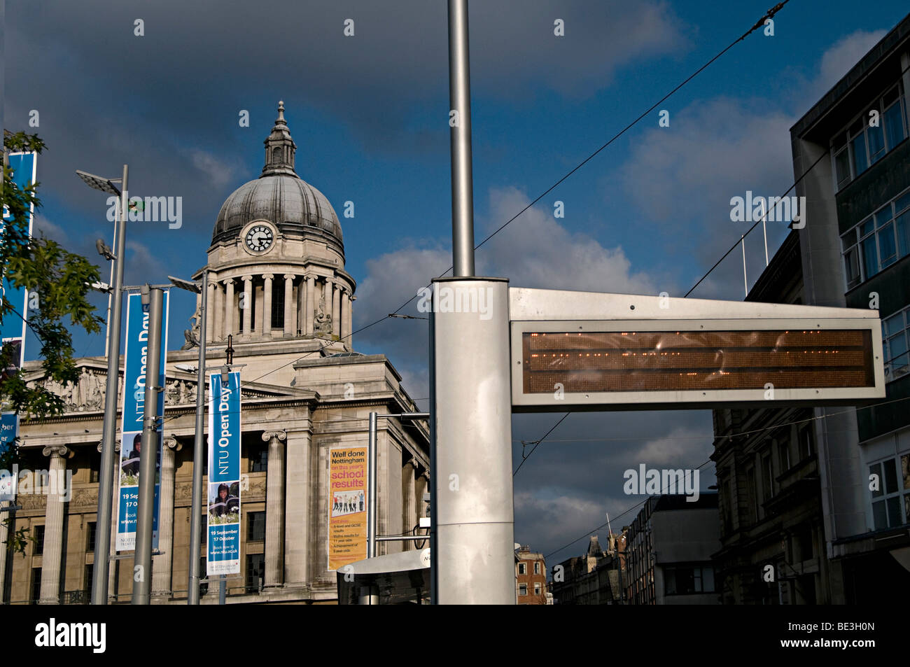 Old Market Square nottingham electronic information sign Stock Photo ...