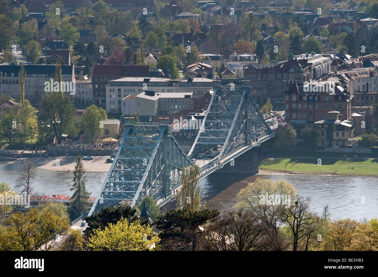 Blaues Wunder', 'Blue Wonder', the river Elbe bridge of the Loschwitz ...