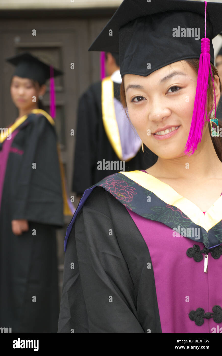 Chinese students wear gown on graduation day Stock Photo - Alamy