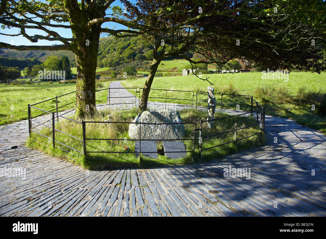 Beddgelert (Gelert's Grave) in the village of Beddgelert, North Stock ...
