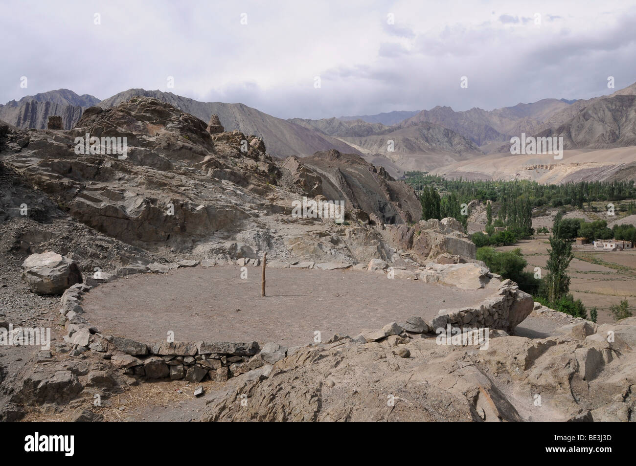 Threshing floor near Alchi, Ladakh, Indus Valley, India, Himalayas ...
