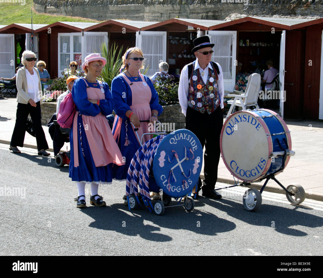 Quayside cloggies at Swanage Dorset Stock Photo - Alamy
