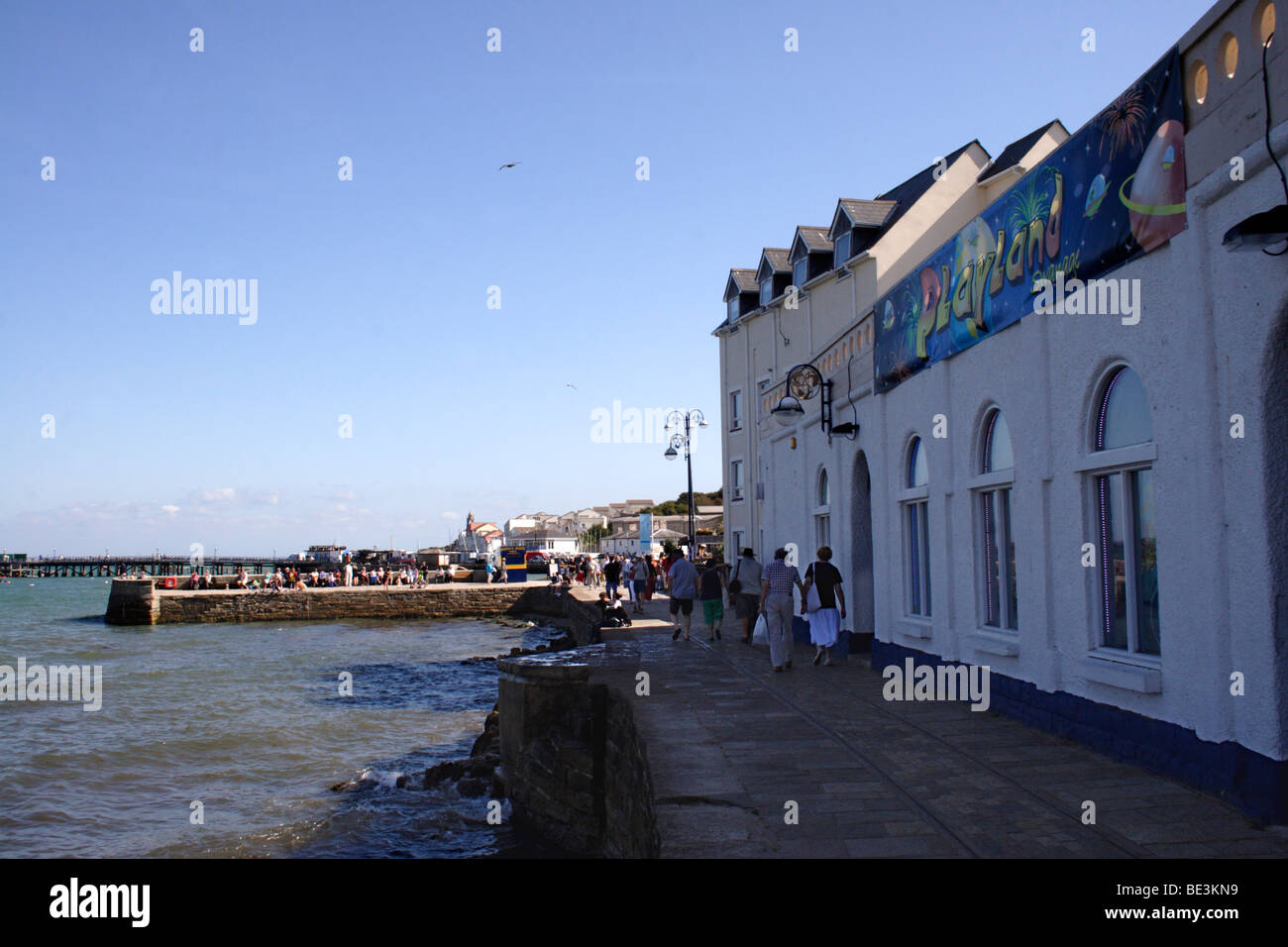Seafront and Playland amusement arcade Swanage Dorset Stock Photo - Alamy