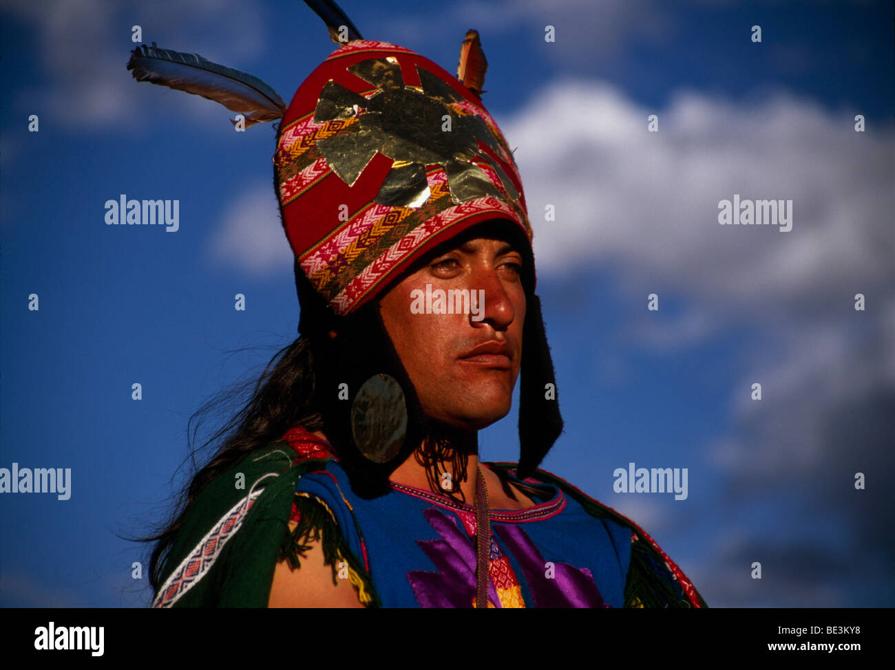 Inka warrior, Festival of Inti Raymi, Cuzco, Peru, South America Stock ...
