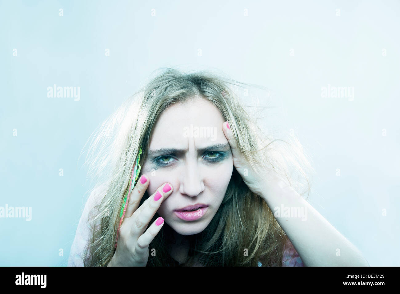 Woman hangover makeup hi-res stock photography and images - Alamy