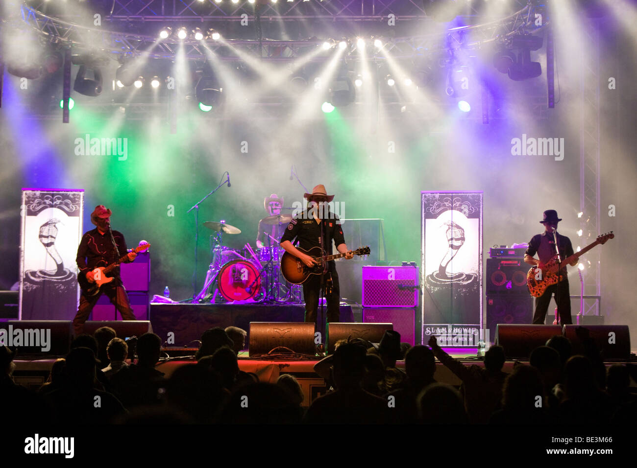 Swiss band Slam & Howie live at Openquer in Zell, Switzerland Stock ...