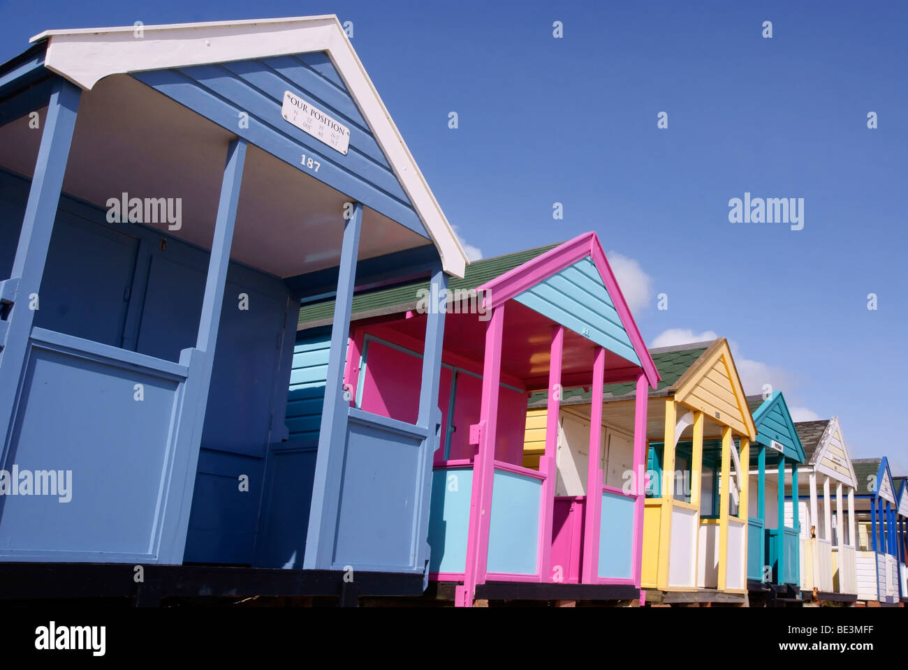 Beach huts on the sea front at Southwold Stock Photo - Alamy