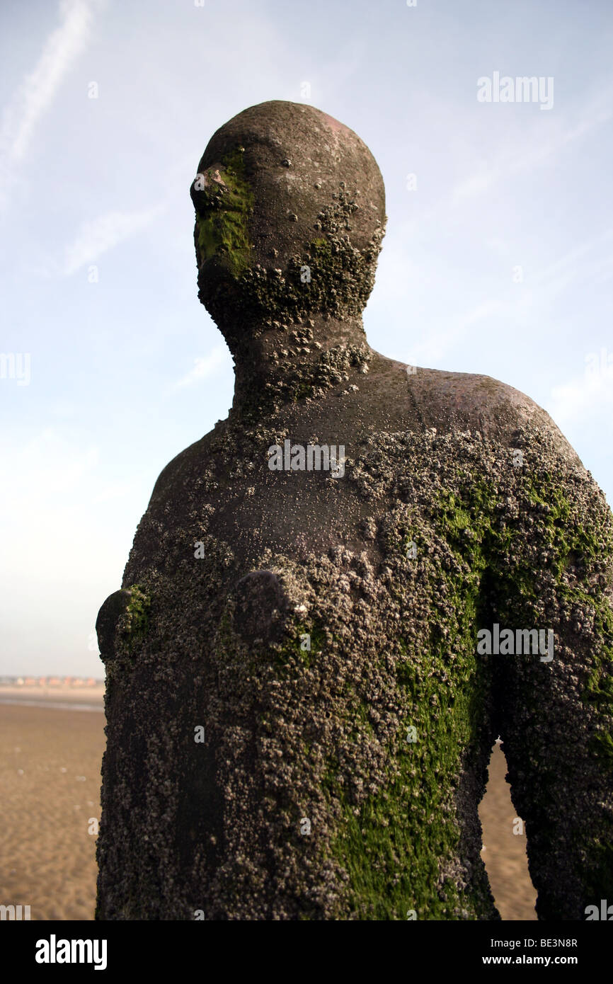 "Another Place" by Antony Gormley on Crosby Beach, Liverpool Stock ...