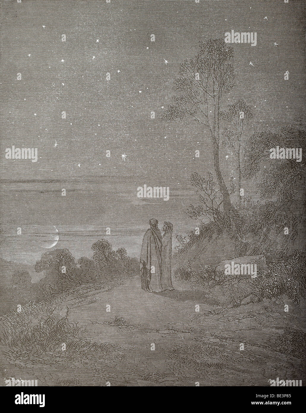 Gustave Dore's Illustration 'Virgil and Dante' from Dante's Divine ...