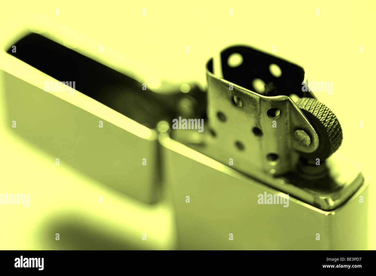 Zippo style lighter close up Stock Photo - Alamy