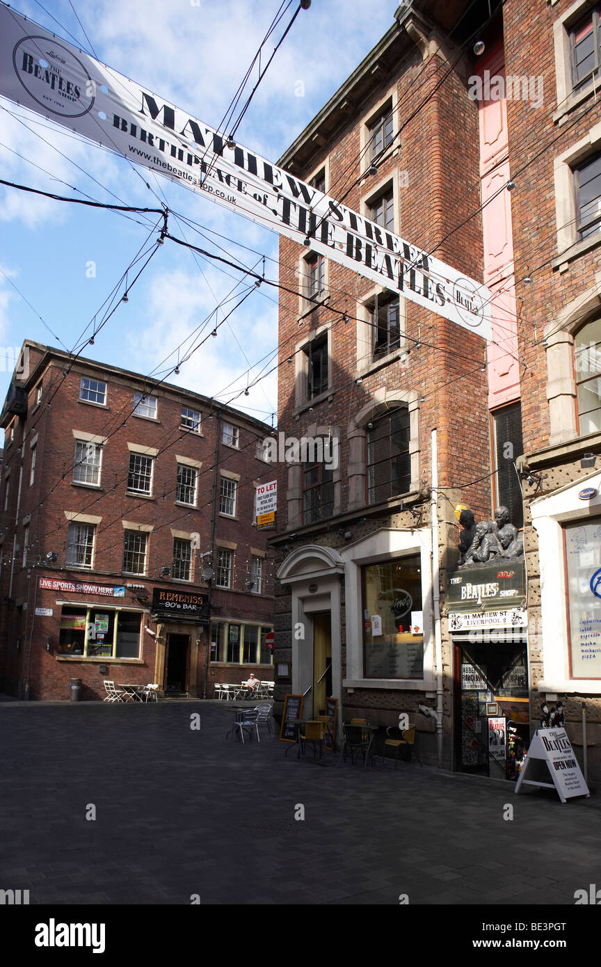 The Beatles shop in Mathew street Liverpool UK Stock Photo - Alamy