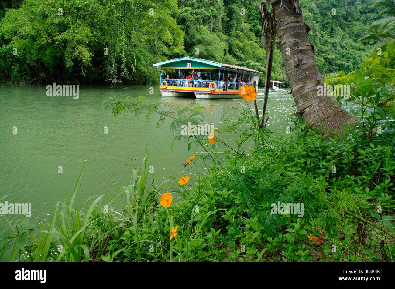 Floating restaurant, Loboc River, Bohol, The Visayas, Philippines Stock ...