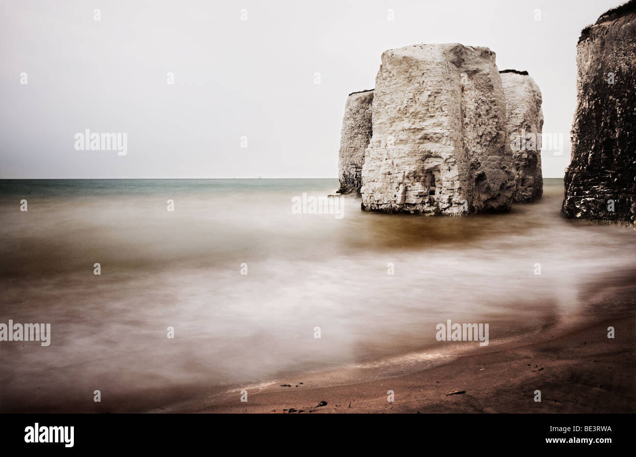 The chalk cliff headland at Botany Bay in Kent Stock Photo - Alamy