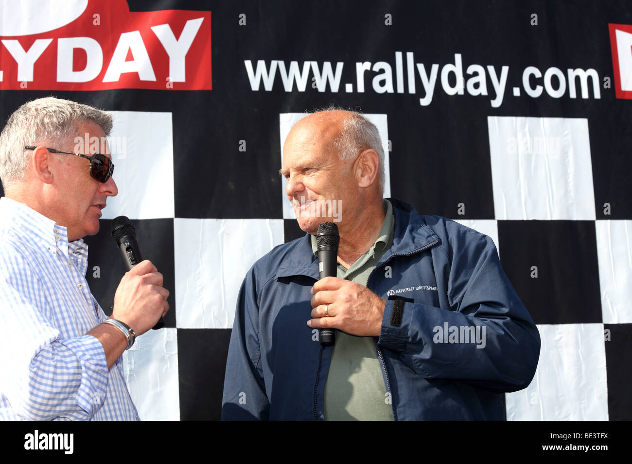 Nicky Grist interviewing Stig Blomqvist Castle Coombe Rally day 2009 ...
