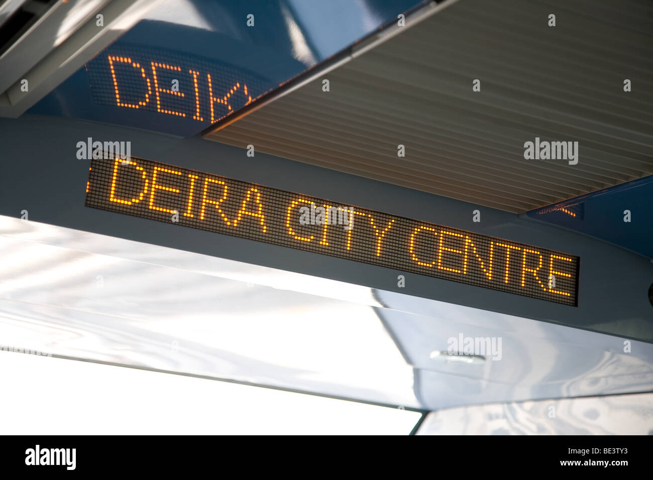 Dubai Metro line train deira city center stop sign Stock Photo - Alamy