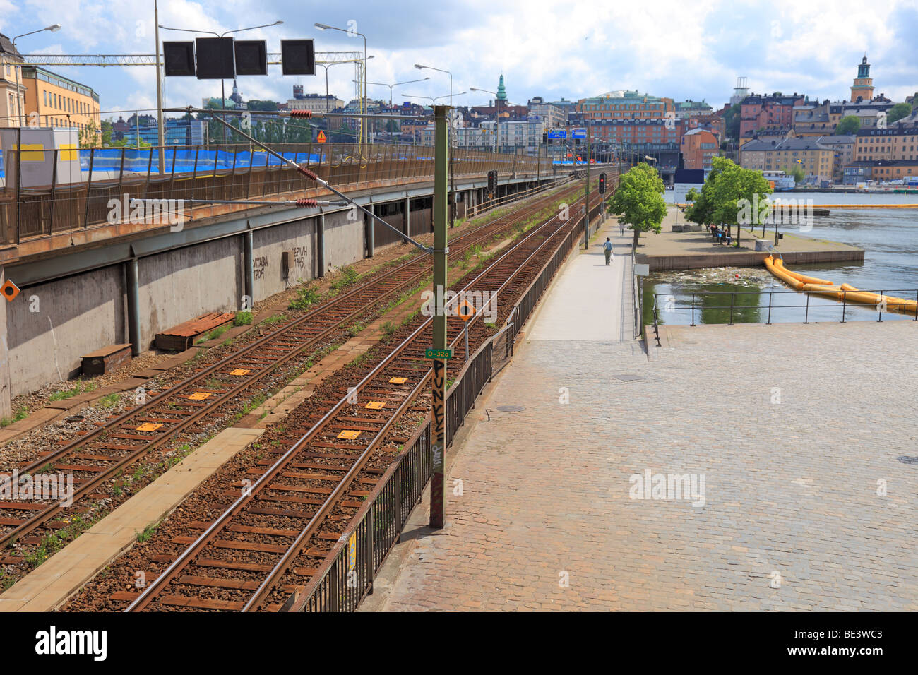 Railroad in center of Stockholm city Stock Photo - Alamy