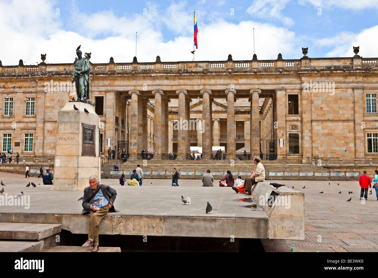 Plaza de Bolivar with Congress Building, Bogota, Colombia Stock Photo ...