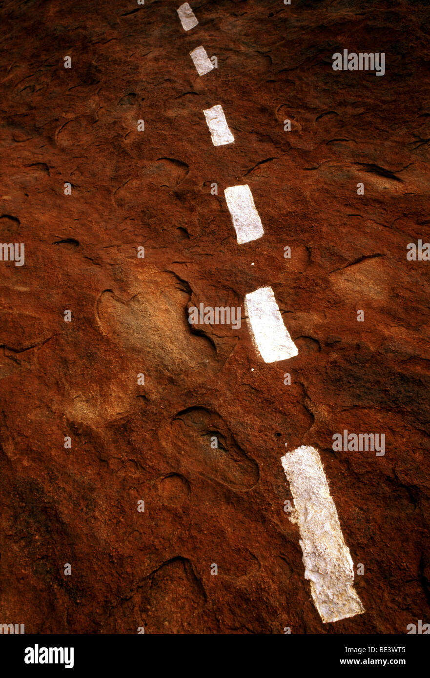 Painted Path on top of Ayres Rock, Australia Stock Photo - Alamy