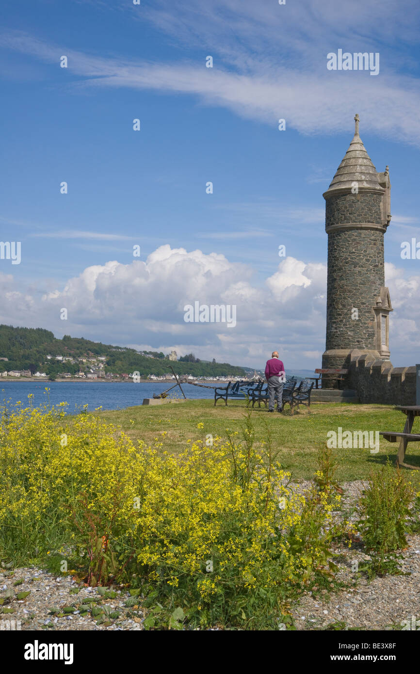 Looking east over Holy Loch from Sandbank, Argyl and Bute, Scotland ...