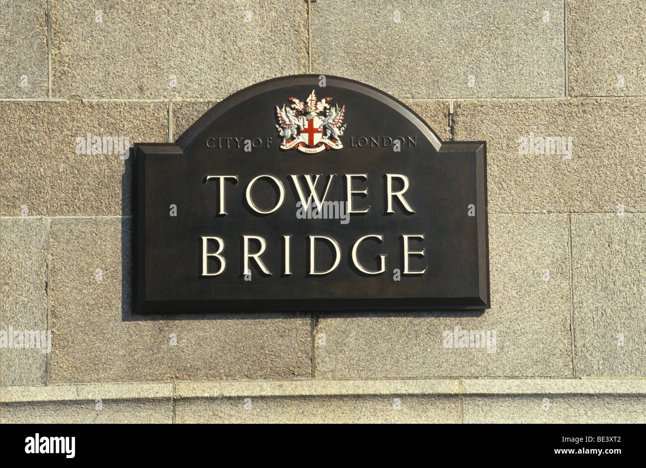 Sign Tower Bridge London Stock Photo - Alamy
