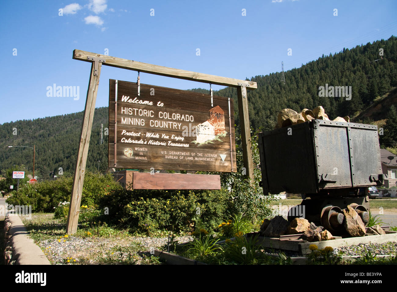 Historic Colorado Mining Country sign, Colorado, USA Stock Photo - Alamy